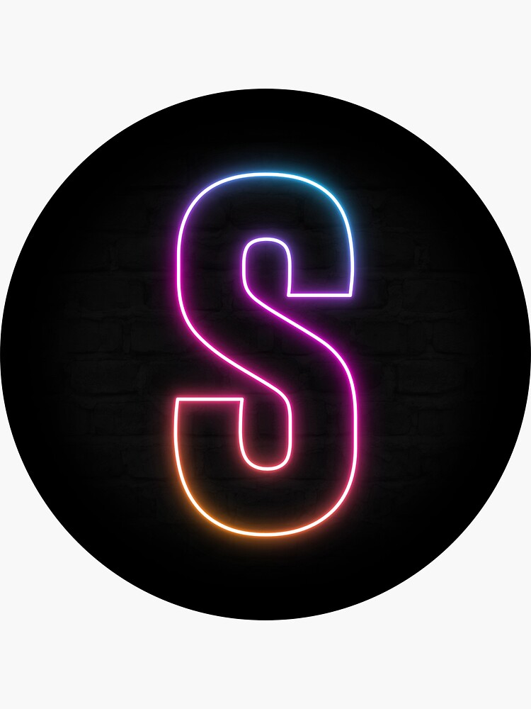 "Letter S - Neon Outrun Retrowave Monogram Art" Sticker for Sale by ...