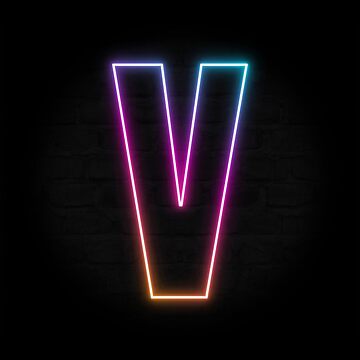 "Letter V - Neon Outrun Retrowave Monogram Art" Sticker for Sale by ...