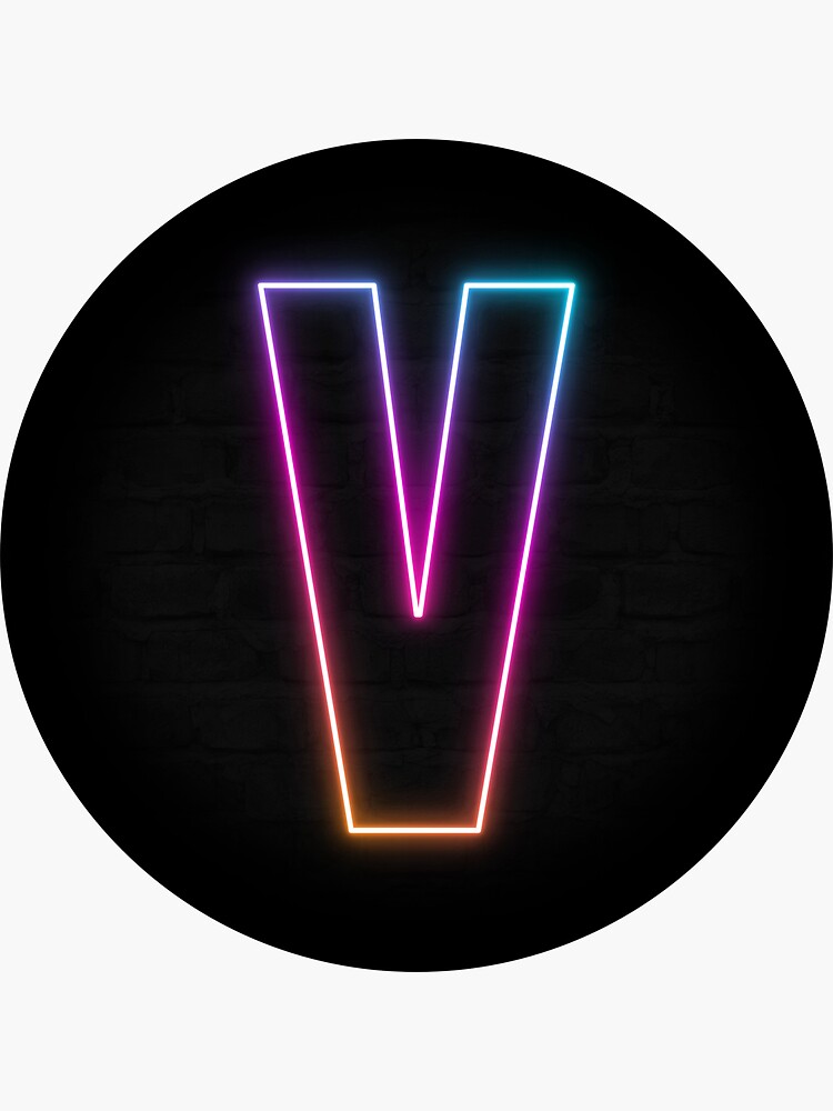 "Letter V - Neon Outrun Retrowave Monogram Art" Sticker for Sale by ...