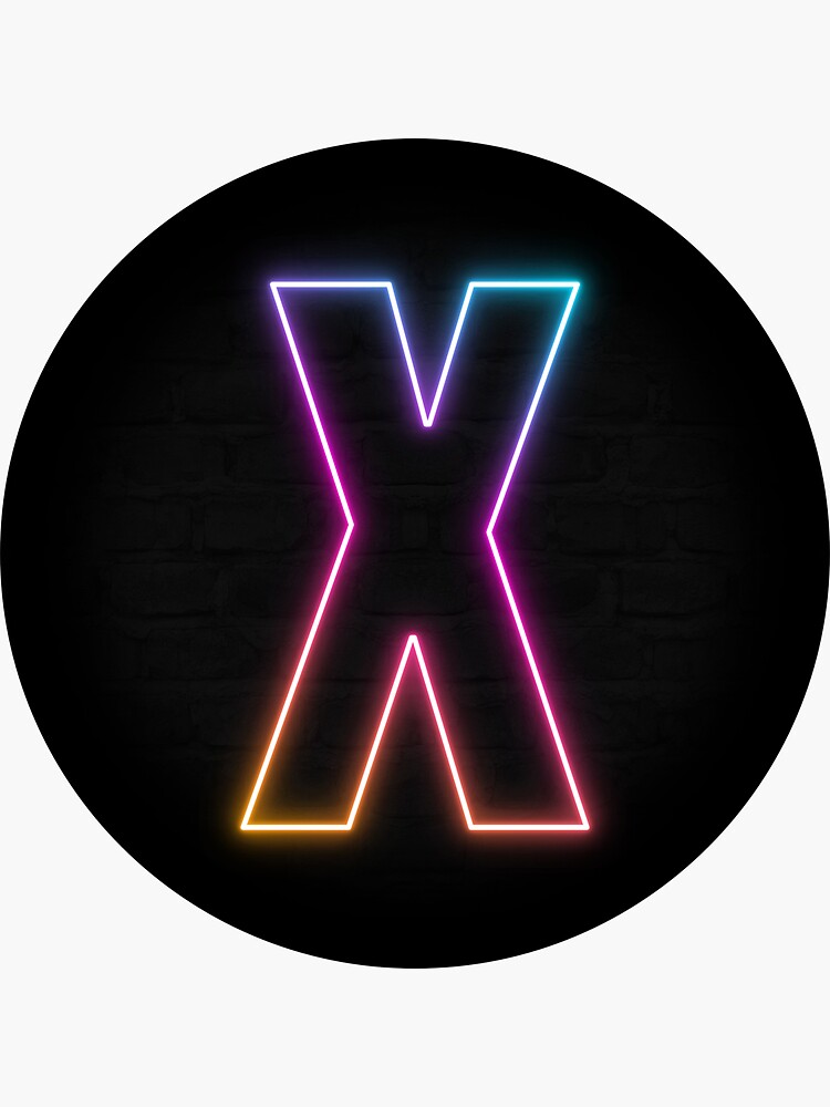 "Letter X - Neon Outrun Retrowave Monogram Art" Sticker for Sale by ...