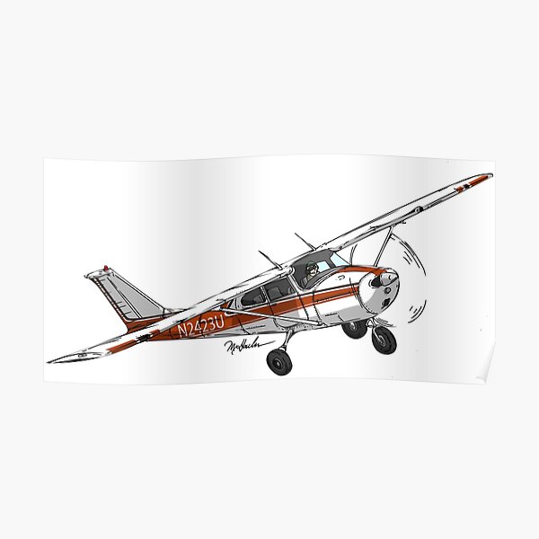"Cessna 172 N2423U Angle Of Attack Clear!" Poster for Sale by ...