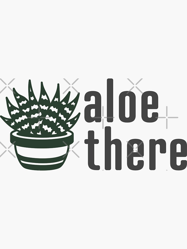 "Aloe There Funny Quote" Sticker for Sale by HLHStudio | Redbubble