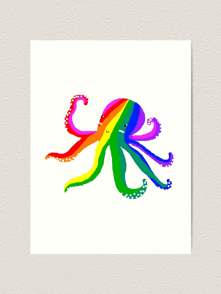 "Rainbow Octopus" Art Print for Sale by Shmeezle | Redbubble