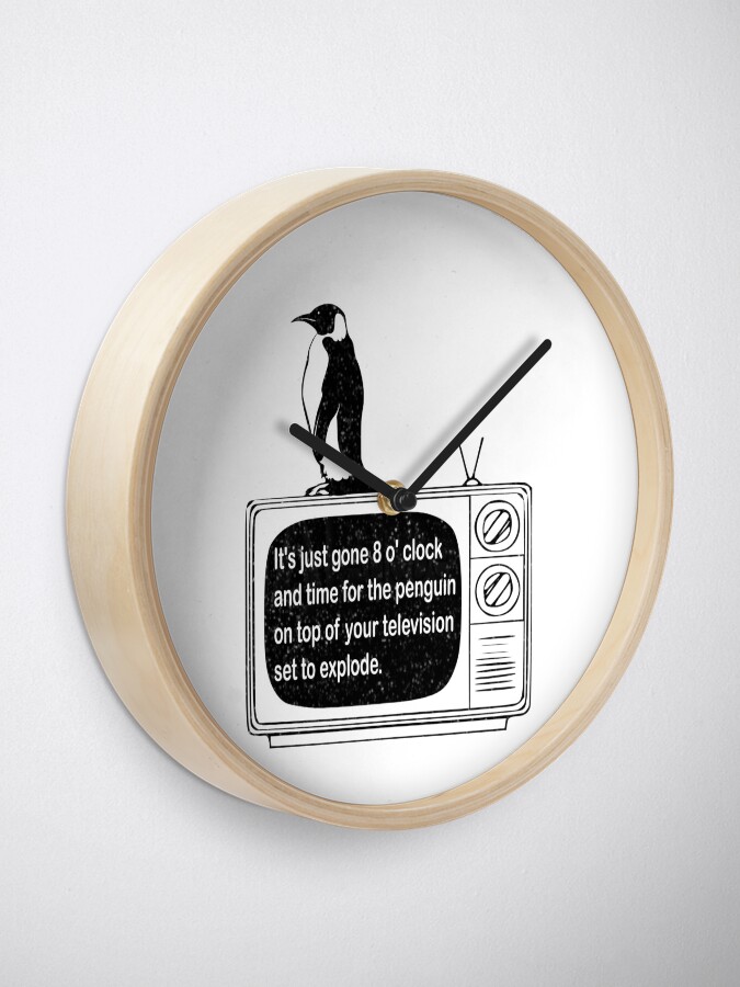 "Exploding Penguin - British Comedy - Flying Circus" Clock for Sale by ...