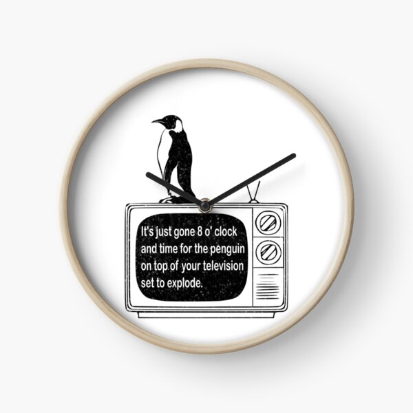 "Exploding Penguin - British Comedy - Flying Circus" Clock for Sale by ...