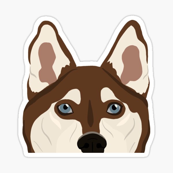 "Curious Brown Husky - Full Mask" Sticker for Sale by kherrin | Redbubble