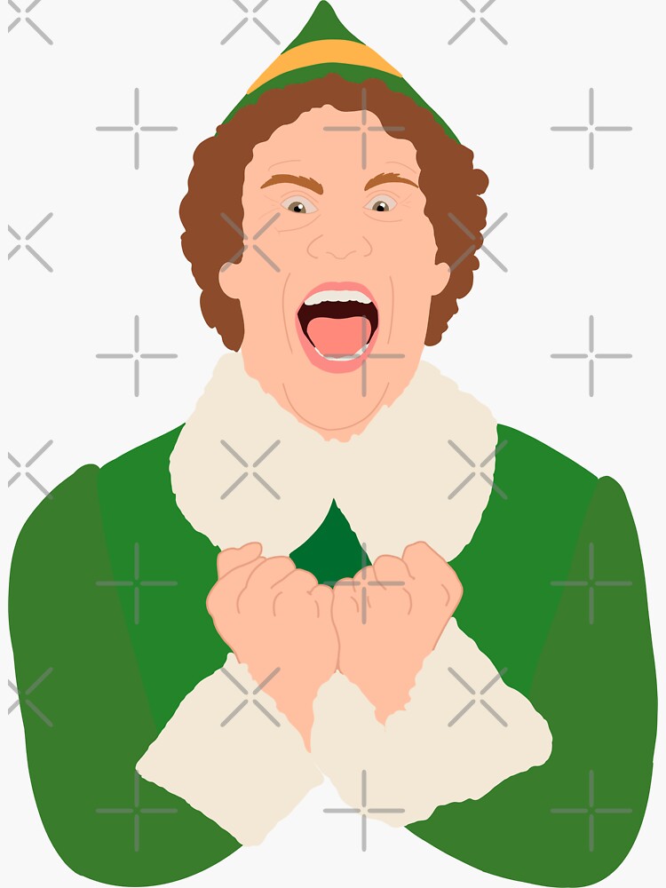 "Buddy the Elf" Sticker for Sale by k-mae-harkins | Redbubble