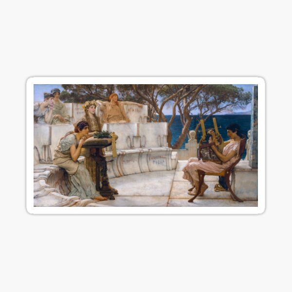 "Sappho and Alcaeus by Alma Tadema" Sticker for Sale by AbidingCharm ...