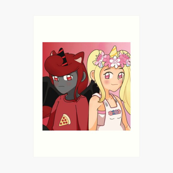 "Sanna and Moody IamSanna Loves Unicorns Roblox White" Art Print by ...