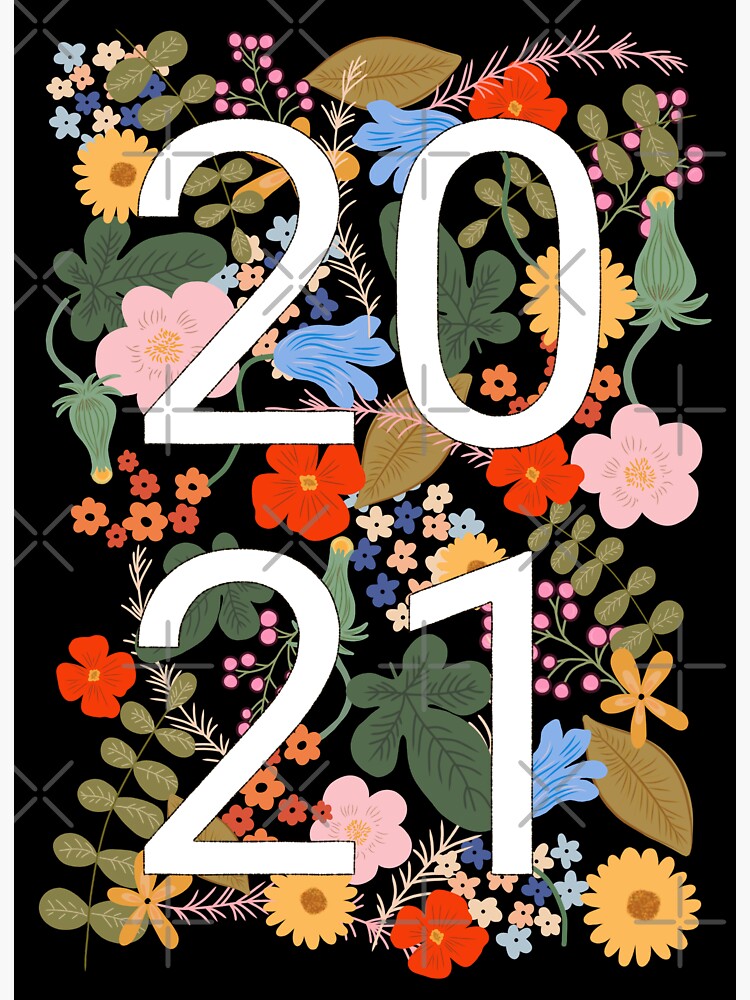 "2021 Floral" Sticker for Sale by avejane | Redbubble