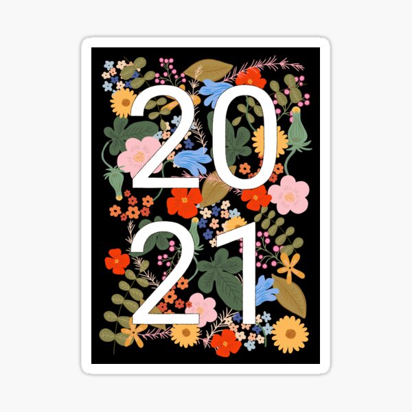 "2021 Floral" Sticker for Sale by avejane | Redbubble