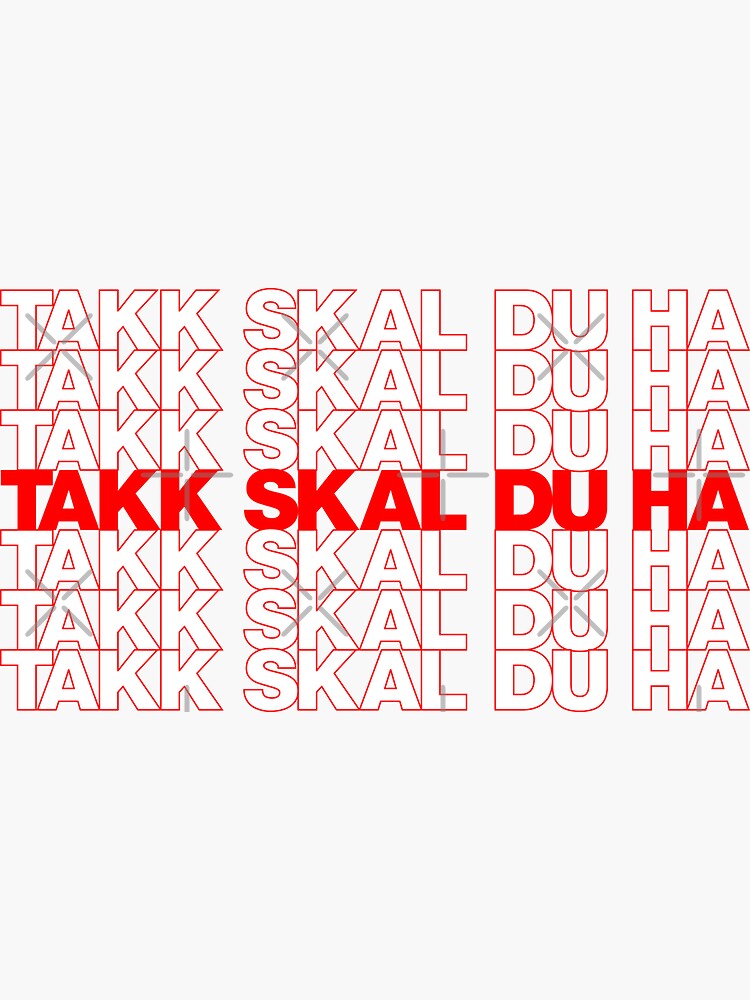 "Classic Thank You Repeating Pattern - Norwegian (takk skal du ha ...