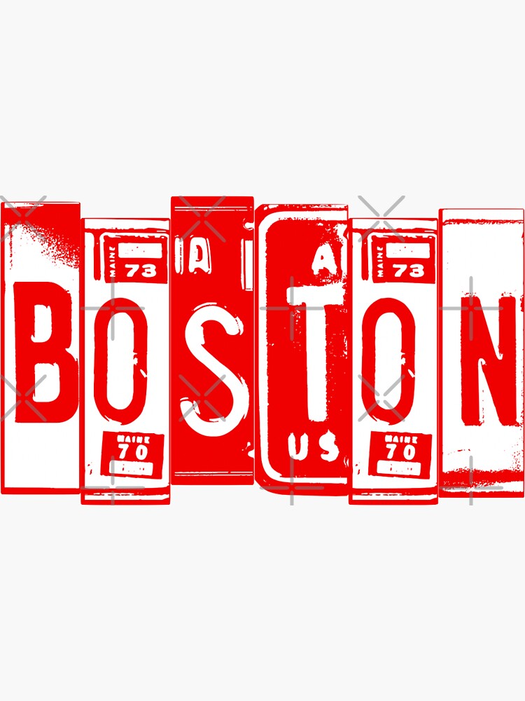 Boston License Plate Sticker For Sale By Csachs Redbubble