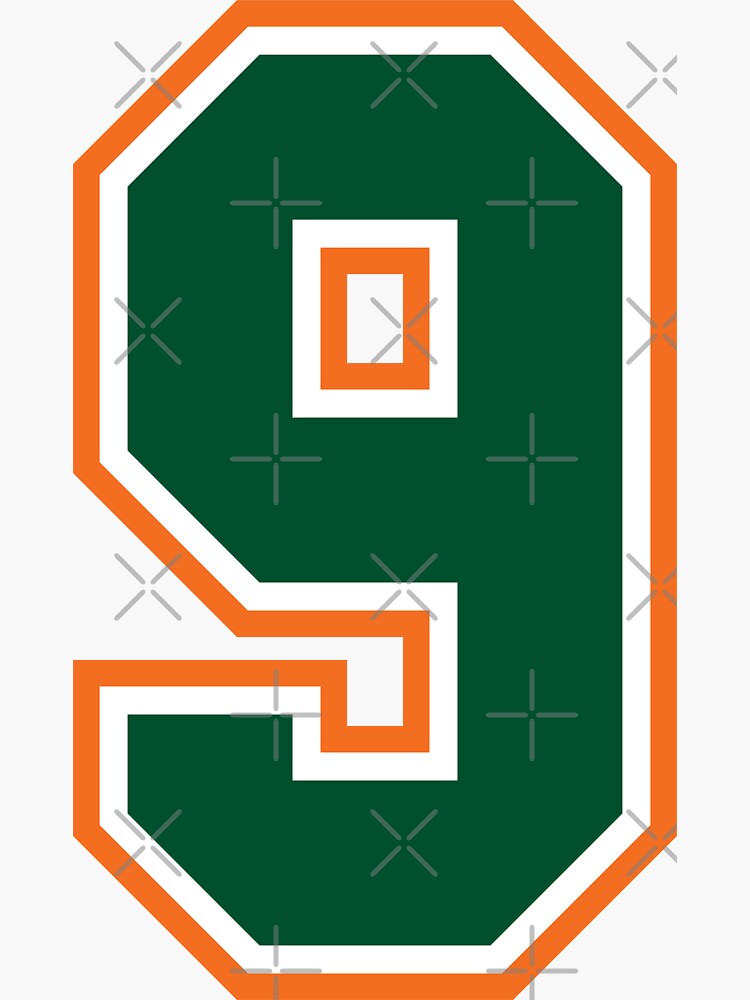 "9 Jersey Number Number Nine Straight From Miami" Sticker by Urosek ...