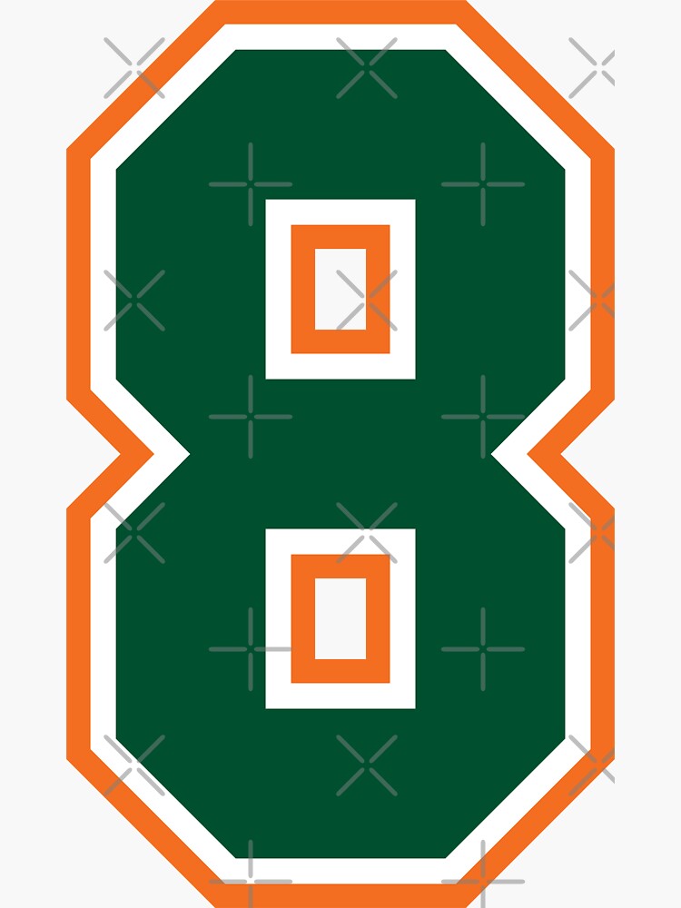 "8 Jersey Number Number Eight Straight From Miami" Sticker for Sale by ...