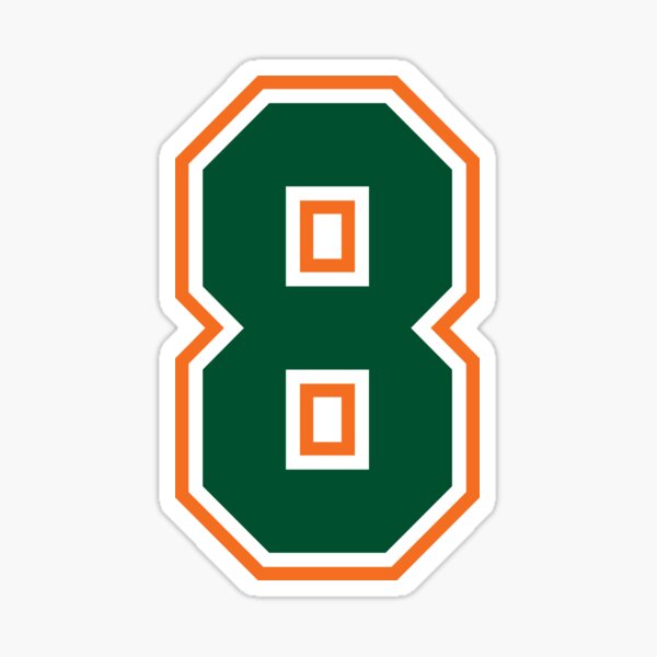 "8 Jersey Number Number Eight Straight From Miami" Sticker for Sale by ...
