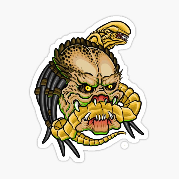 "alien vs predator" Sticker by SirManClay | Redbubble