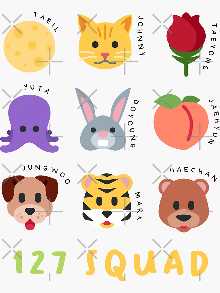 "NCT 127 Cute Animal Emoji Icon" Sticker for Sale by childstark | Redbubble