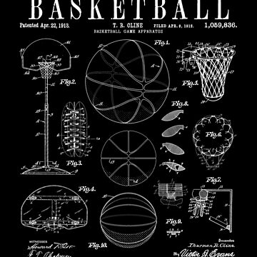 "Basketball Old Vintage Patent Drawing Print" Poster for Sale by ...