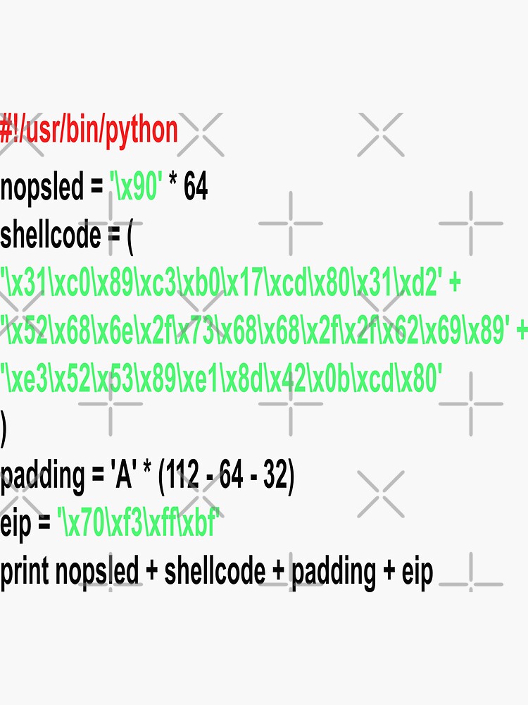 Cyber Security Hacker Buffer Overflow Shellcode Sticker By Clubtee Redbubble