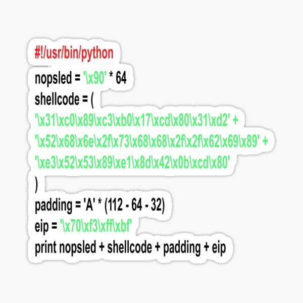 Cyber Security Hacker Buffer Overflow Shellcode Sticker By Clubtee Redbubble 1267