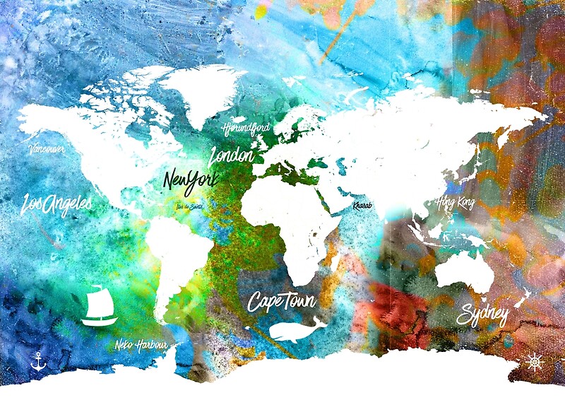 "World map Adventure colors " by Pranatheory | Redbubble