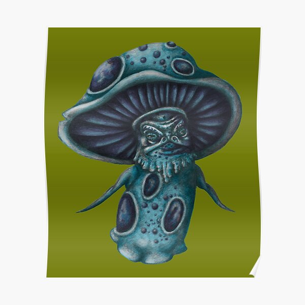 "Little Blue Mushroom Creature" Poster by ImogenSmid | Redbubble