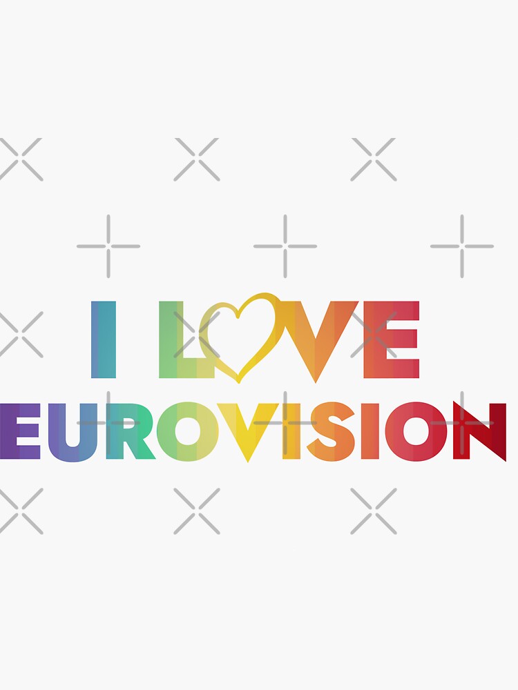 "I love Eurovision - rainbow pattern" Sticker for Sale by missmarylin ...