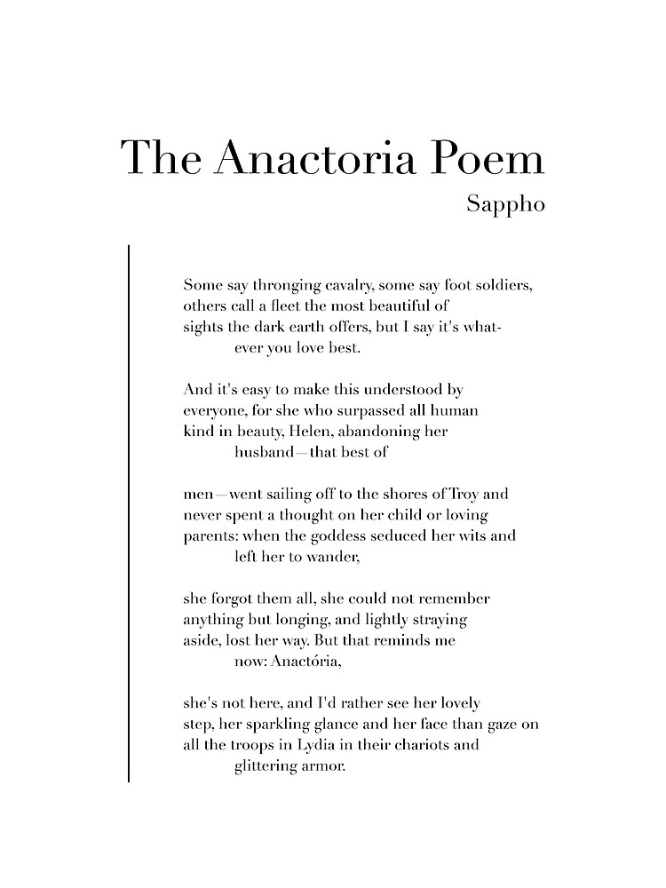 "The Anactoria Poem by Sappho" Art Print for Sale by wisemagpie | Redbubble