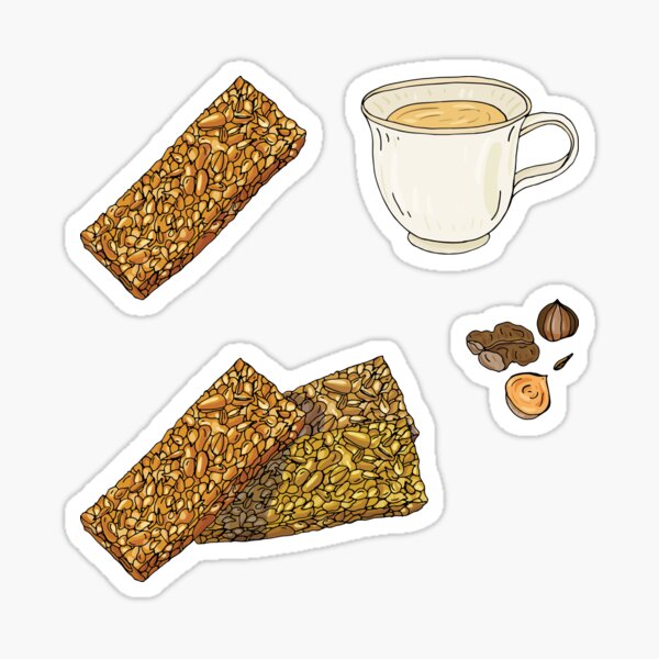 "Gozinaki - Georgian Caramelized Honey & Nut Brittle" Sticker for Sale ...