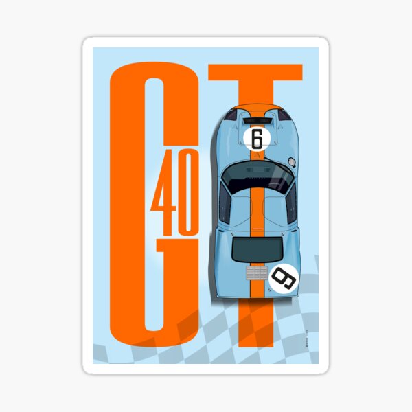 "GT40 Top Tribute" Sticker by theodordecker | Redbubble