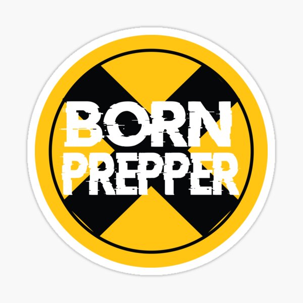 "born prepper sign logo " Sticker for Sale by AsmailLachguer1 | Redbubble