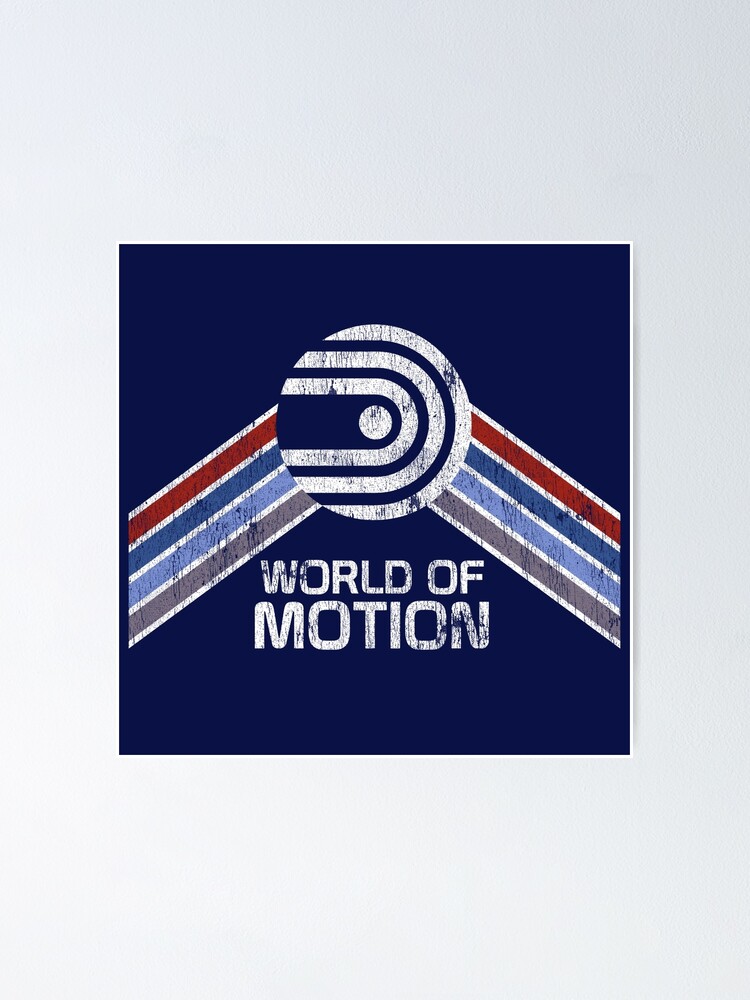 Póster «Logotipo de World of Motion en estilo vintage apenado» de ...