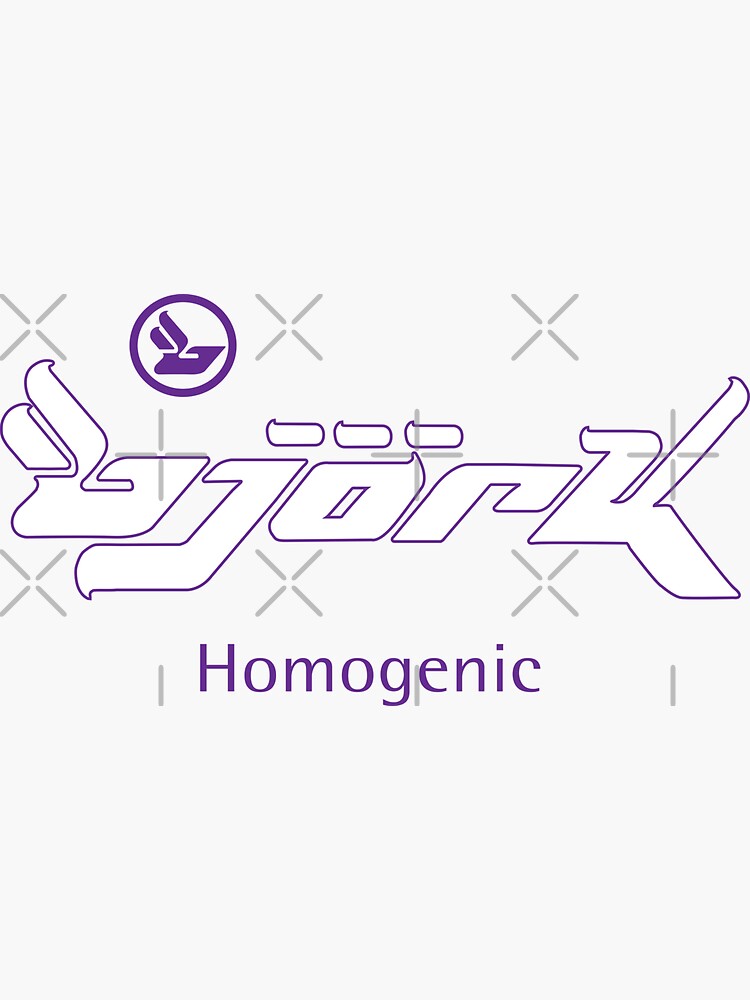 "Bjork Homogenic Logo (Purple / White)" Sticker for Sale by ...