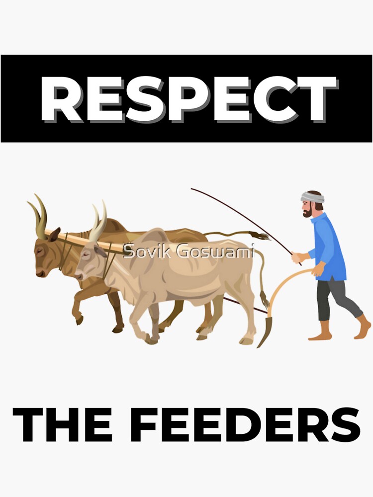 "Farmer protest respect farmers merchandise" Sticker for Sale by ...