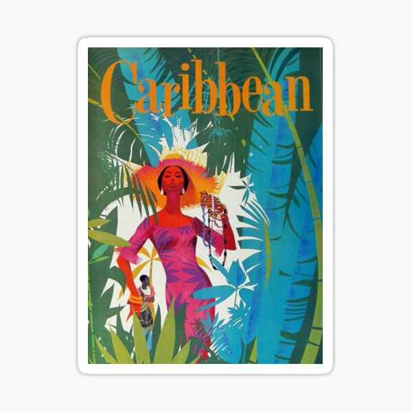 "Caribbean Vintage Travel Poster" Sticker for Sale by foryourcart ...