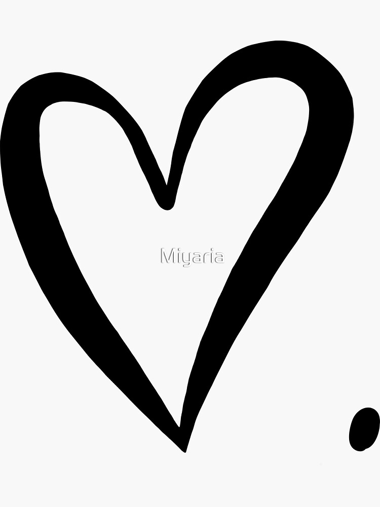 "Minimal Heart Line" Sticker for Sale by Miyaria | Redbubble