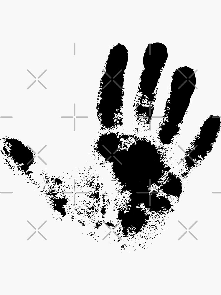 "Oily Hand Print" Sticker for Sale by RuffittDesign | Redbubble