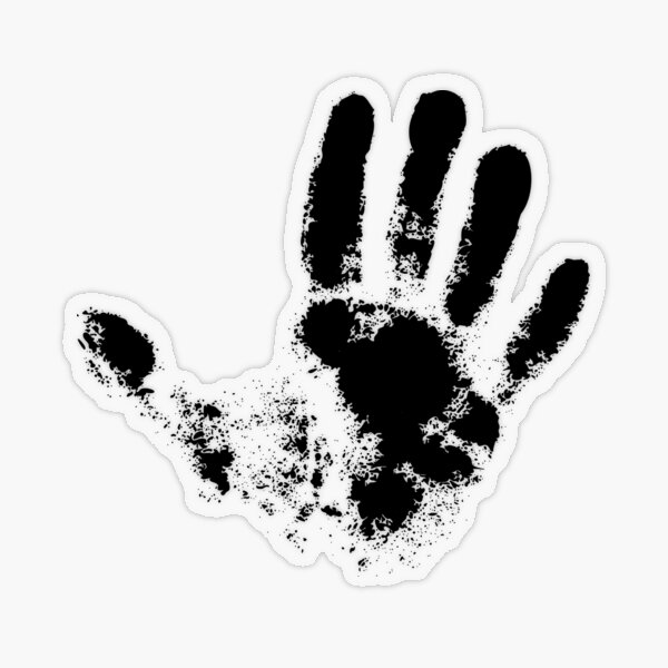 "Oily Hand Print" Sticker for Sale by RuffittDesign | Redbubble