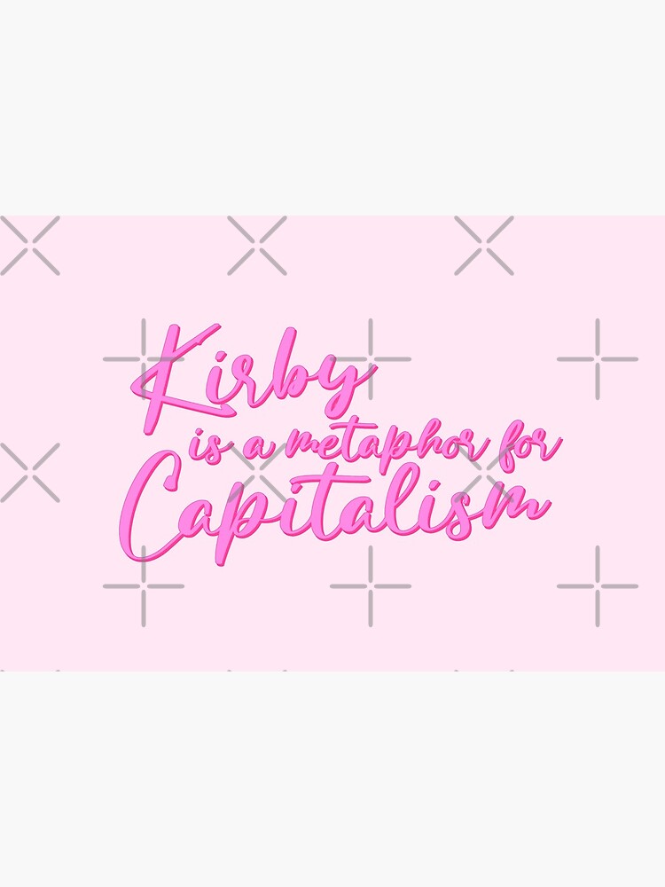 "kirby is a metaphor for capitalism - script text" Mask for Sale by ...