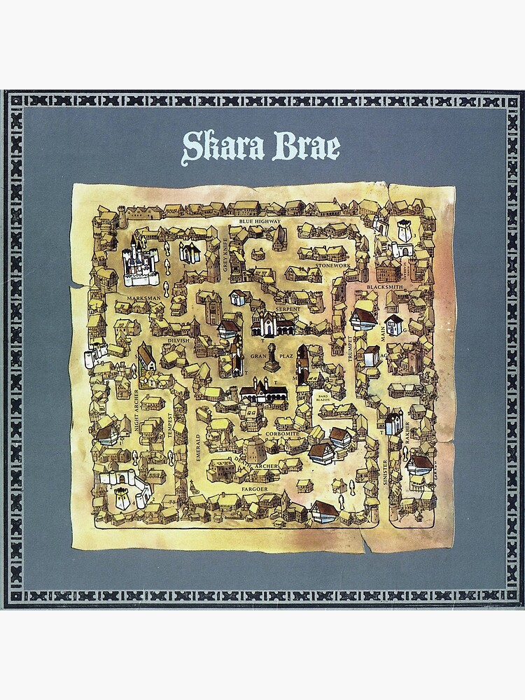 "Skara Brae - Bard's Tale City Map" Art Print by UnitShifter | Redbubble