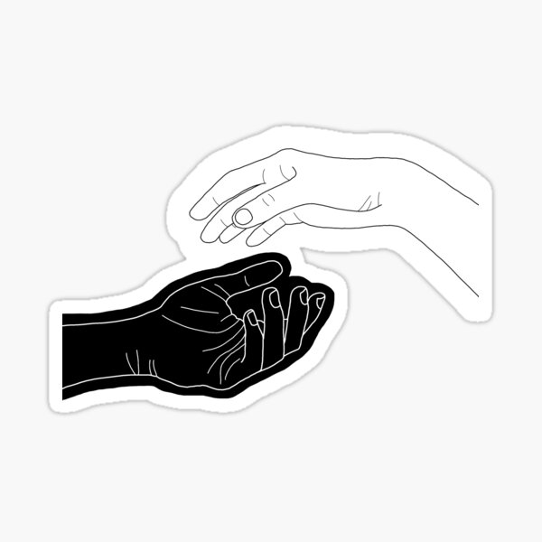 "Yin and yang minimalistic hand outline" Sticker for Sale by Xcute ...