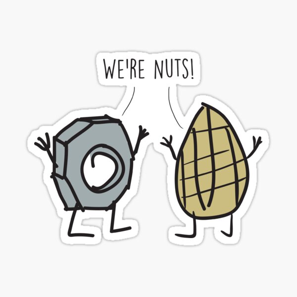 "Nuts" Sticker for Sale by TheQuirkyFace | Redbubble