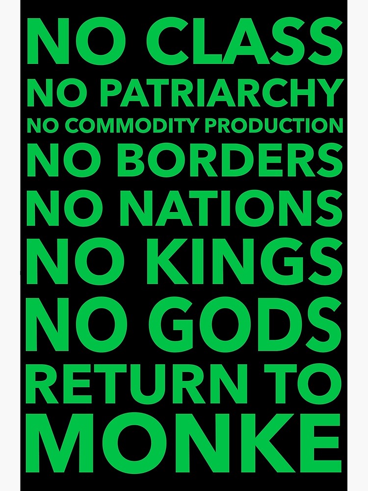 "Anarcho Primitivism Anti Everything Poster Return To Monke" Poster for ...