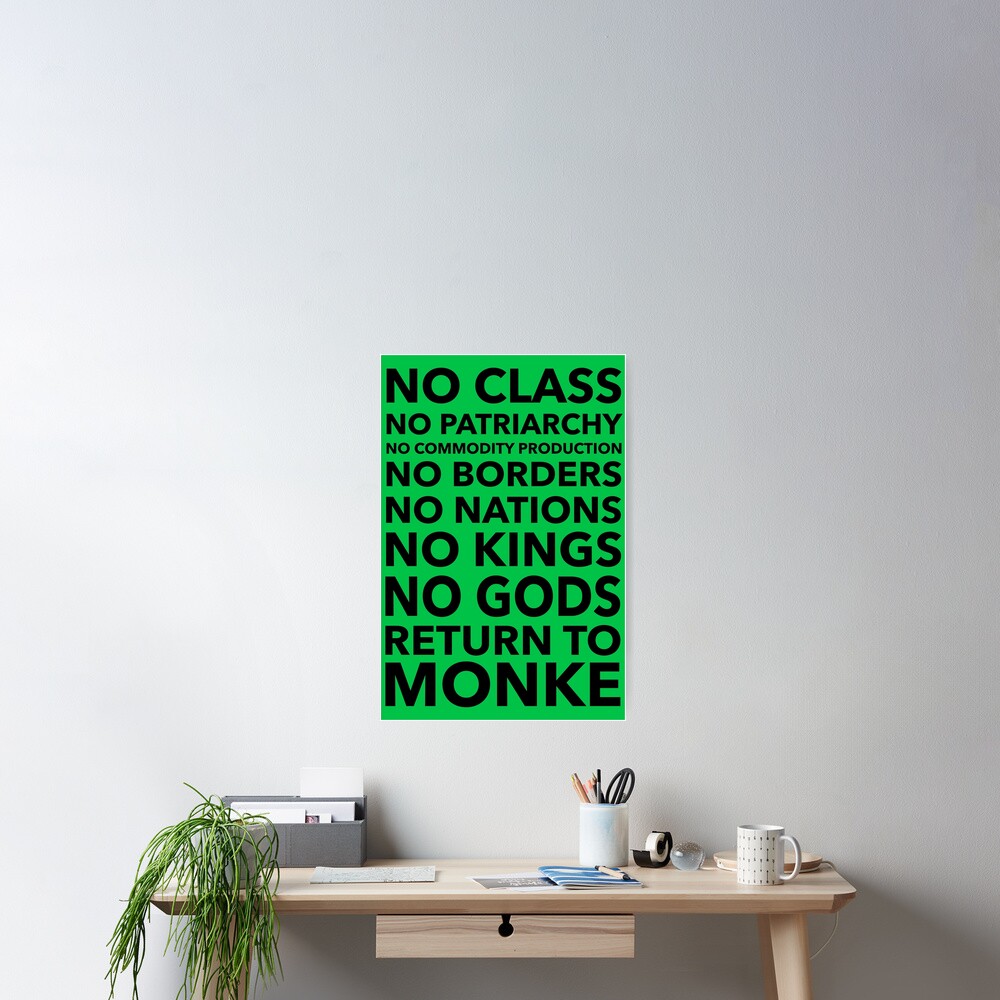 "Anarcho Primitivism Anti Everything Poster Return To Monke" Poster for ...