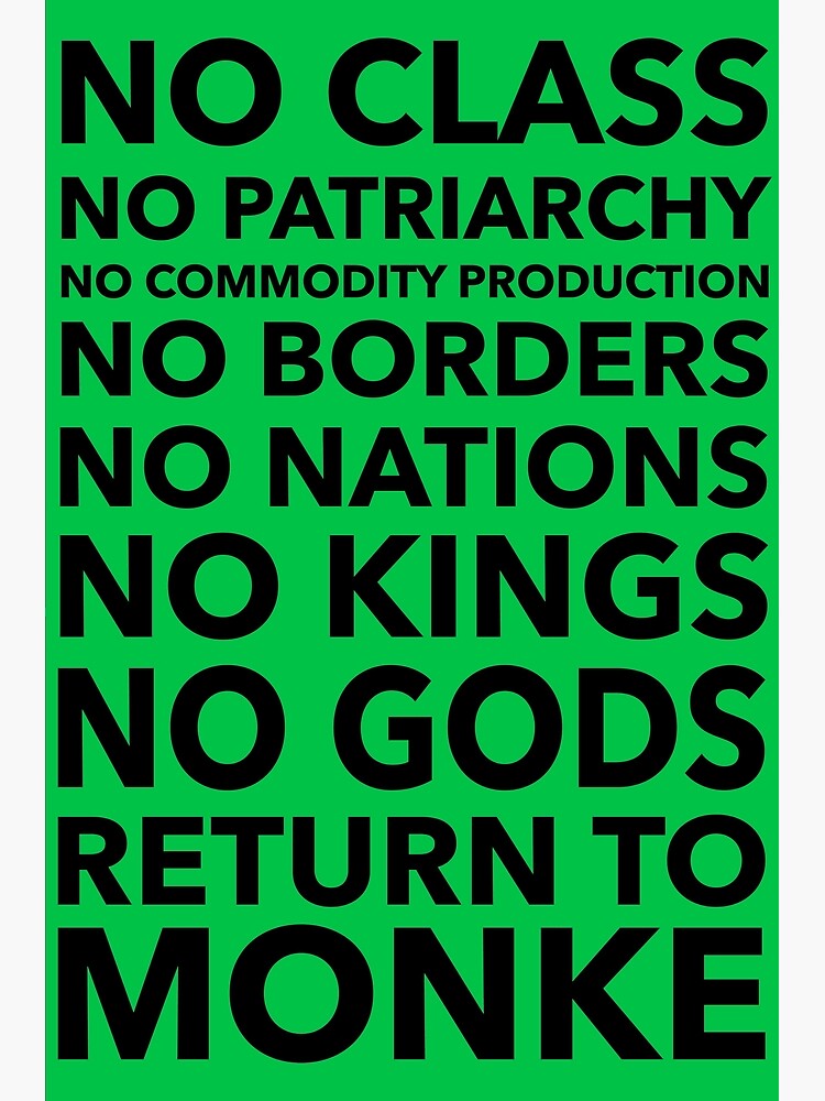 "Anarcho Primitivism Anti Everything Poster Return To Monke" Art Print ...