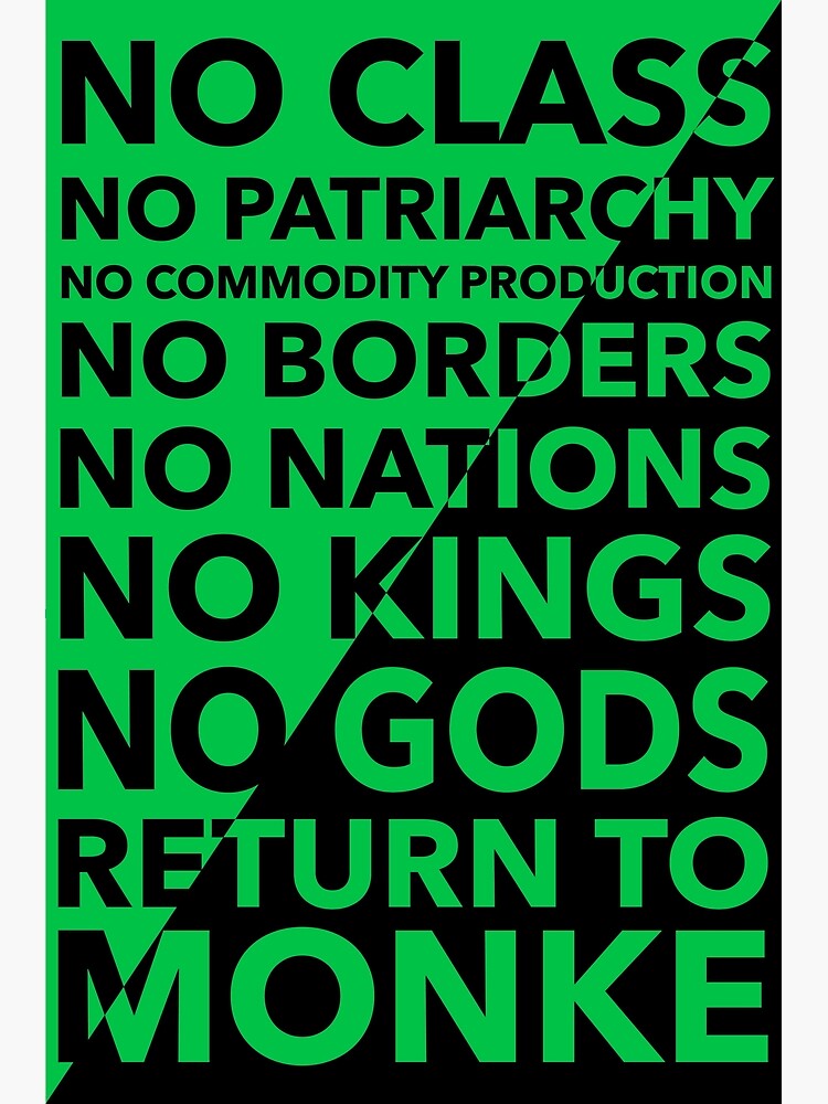 "Anarcho Primitivism Anti Everything Poster Return To Monke" Poster for ...