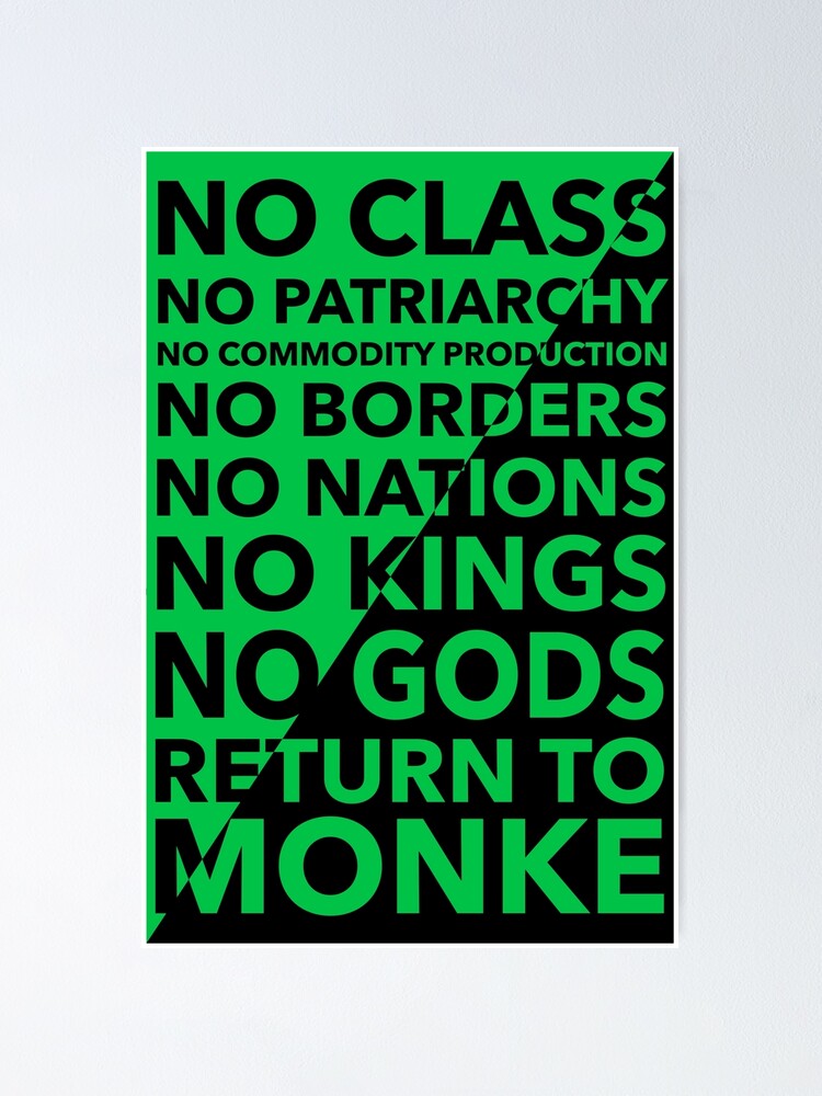 "Anarcho Primitivism Anti Everything Poster Return To Monke" Poster for ...
