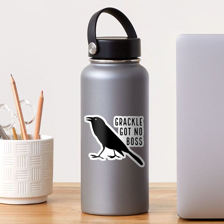 "Grackle Got No Boss" Sticker for Sale by Uhleksuh | Redbubble