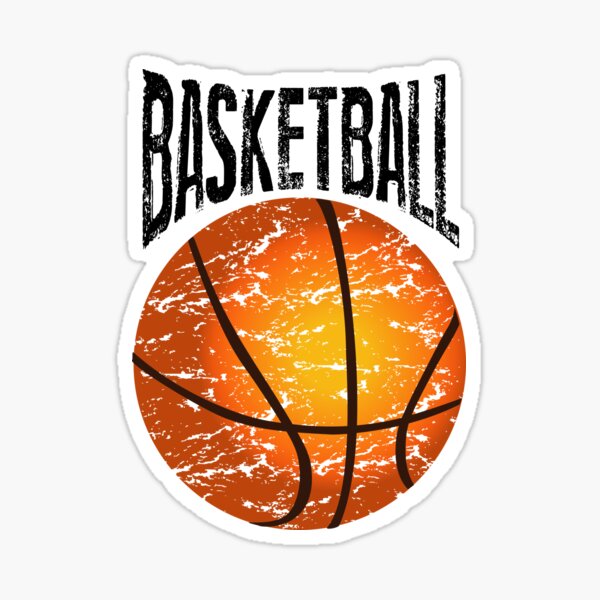 "Basketball print logo" Sticker by LanaGord | Redbubble